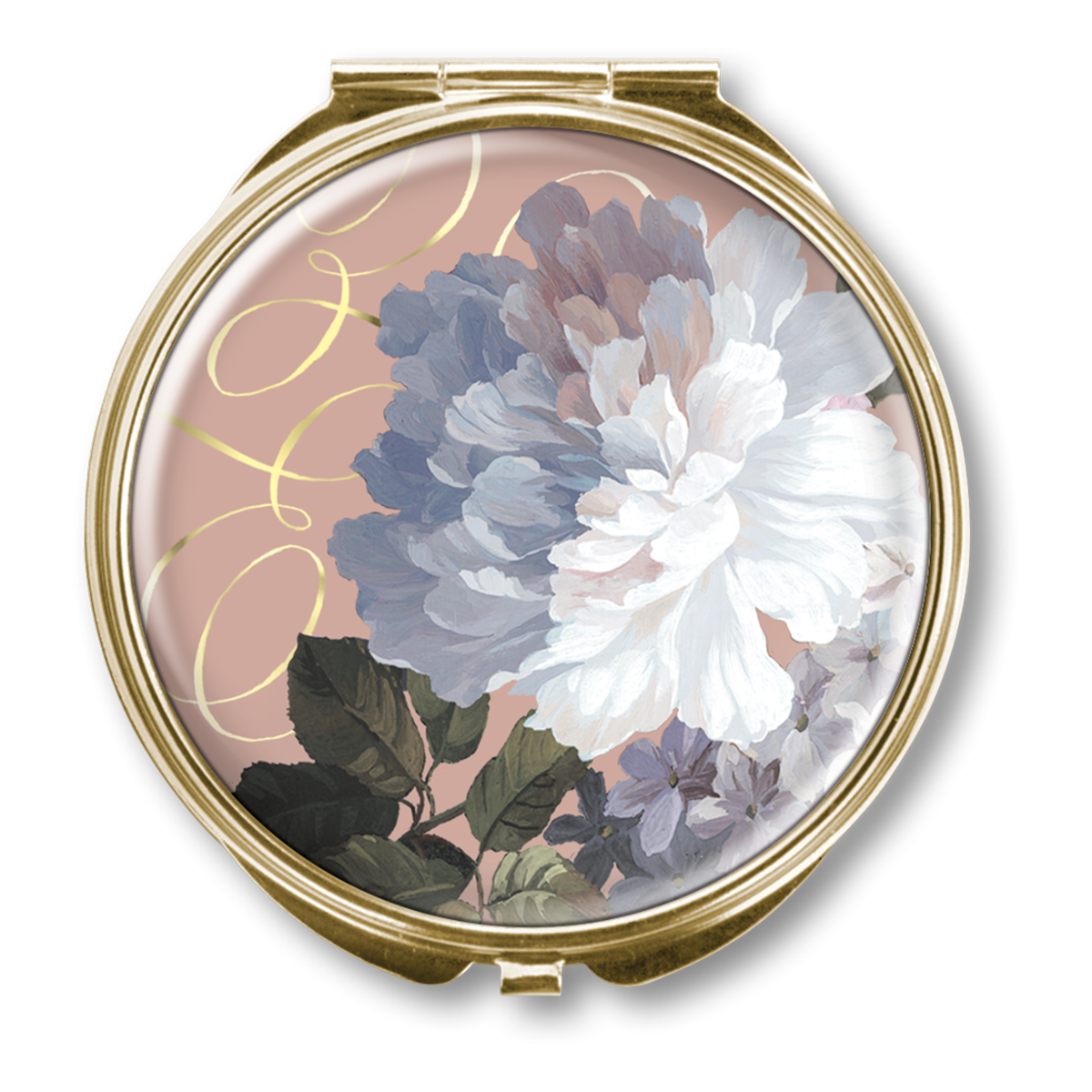 Two Mirror Flowered Compact Compact Mirror Ivory Floral – Cheers,